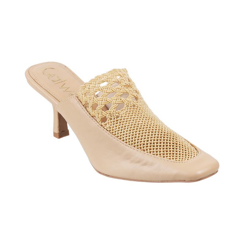 Buy Catwalk Casual Women Beige Hot Chic Mule Heels Online