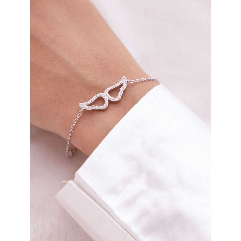 Buy STERLYN Angel Stone Wings Silver Bracelet Online