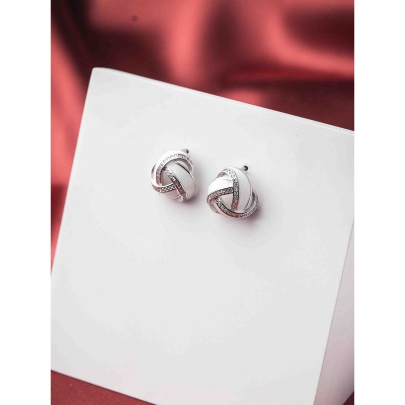 Buy STERLYN Illuminate Your Style with Our Shimmering Knot Studs Online