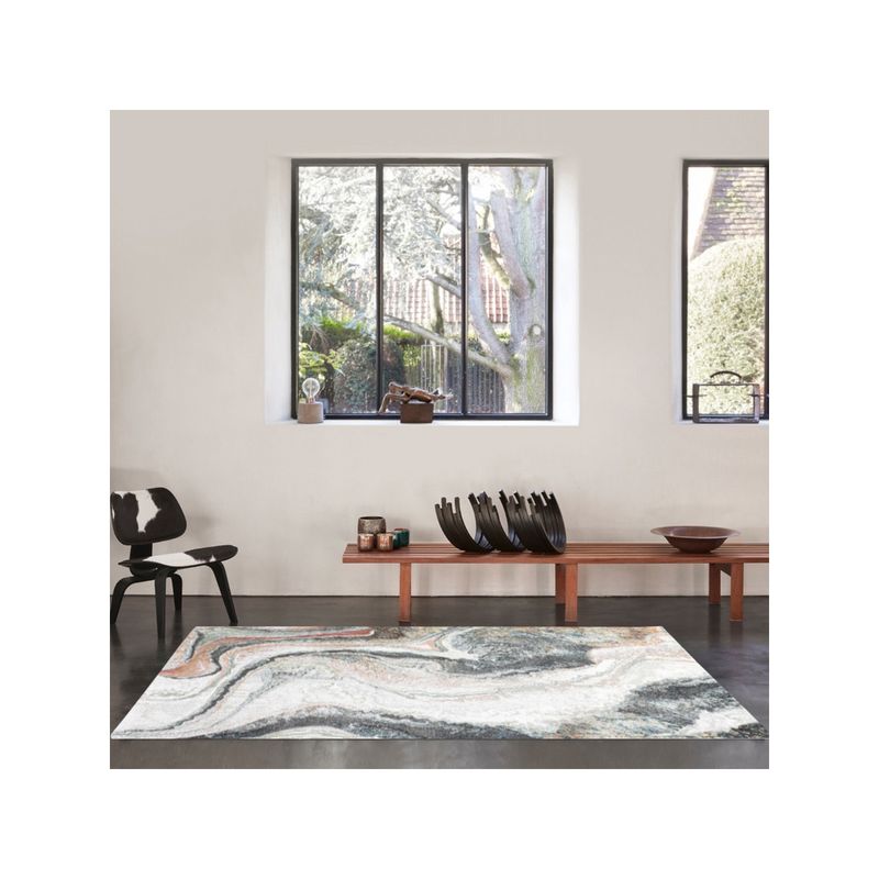 Buy OBSESSIONS Anti-Static Machine Made Abstract Carpet, Light Blue ...