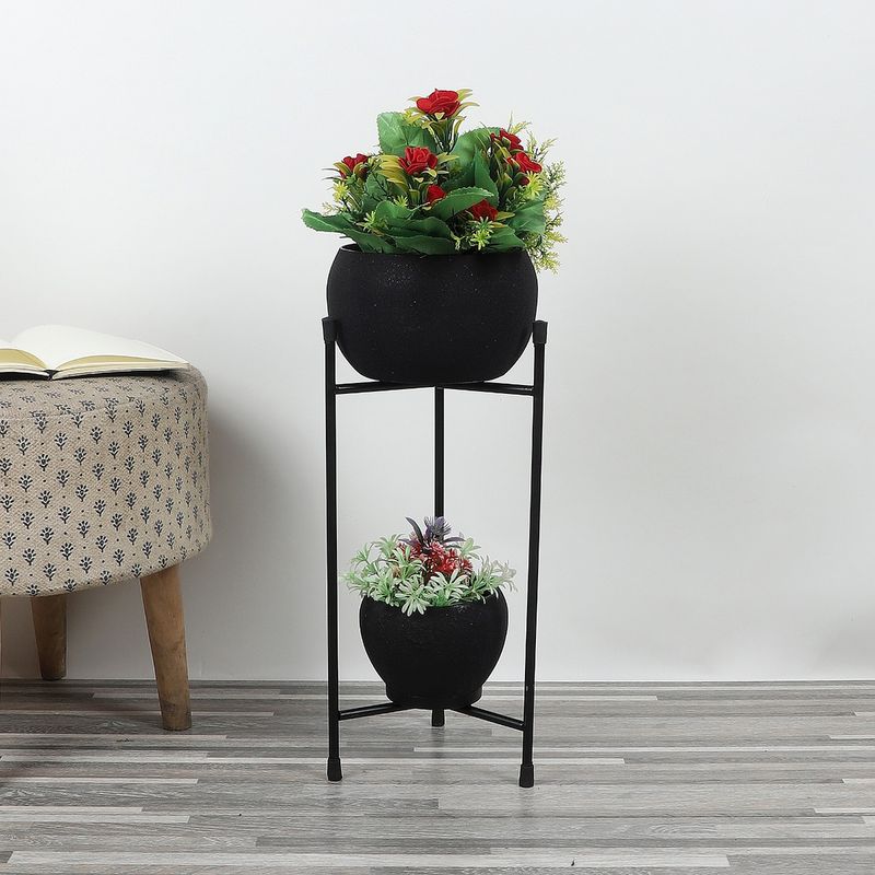 Buy Amaya Decors Black Double Layer Apple Planter Online
