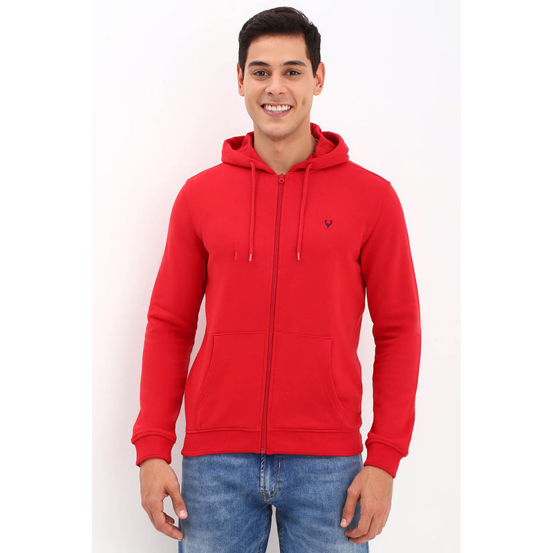 Buy Allen Solly Men Red Regular Fit Solid Full Sleeves Jacket Online