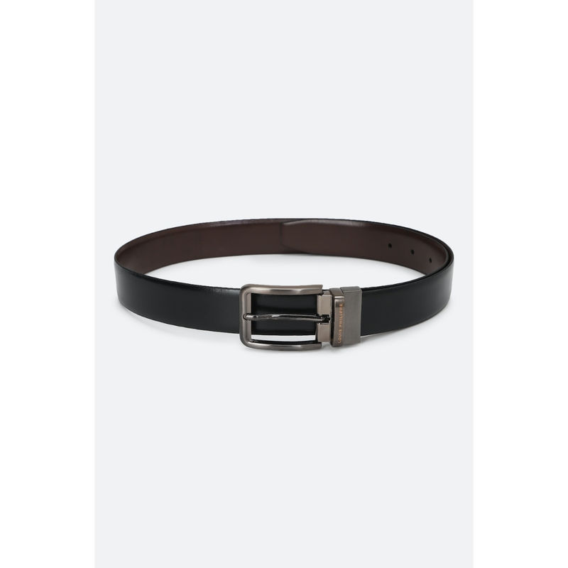Buy Louis Philippe Men Black Solid Genuine Leather Formal Belt Online