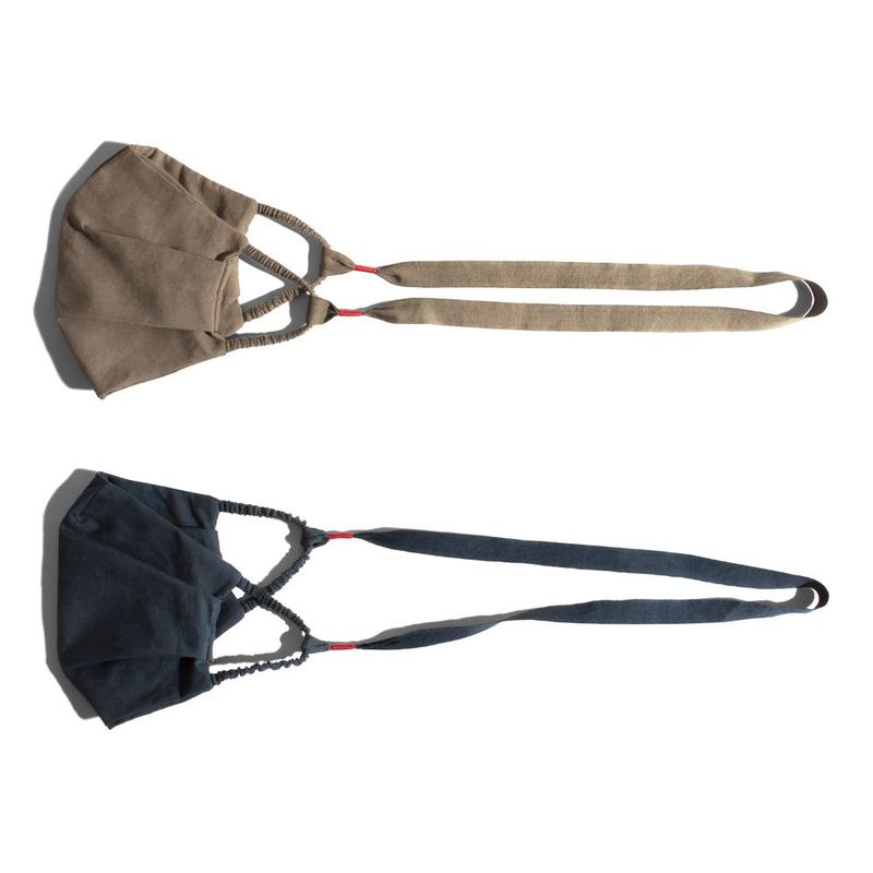 Buy DailyObjects Beige And Blue String Mask Handcrafted From Organic ...