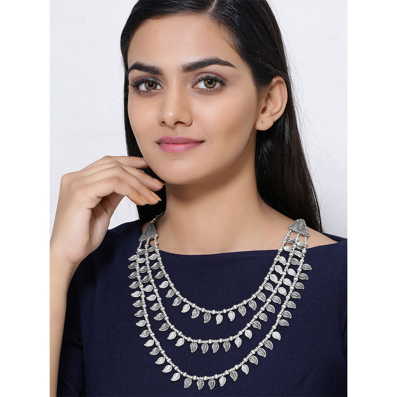 Buy SHOSHAA Silver-Plated Oxidised Necklace Online
