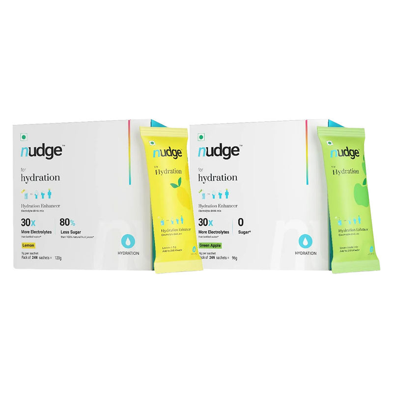 Nudge Hydration Enhancer - Electrolyte Drink Mix - Green Apple & Lemon ...