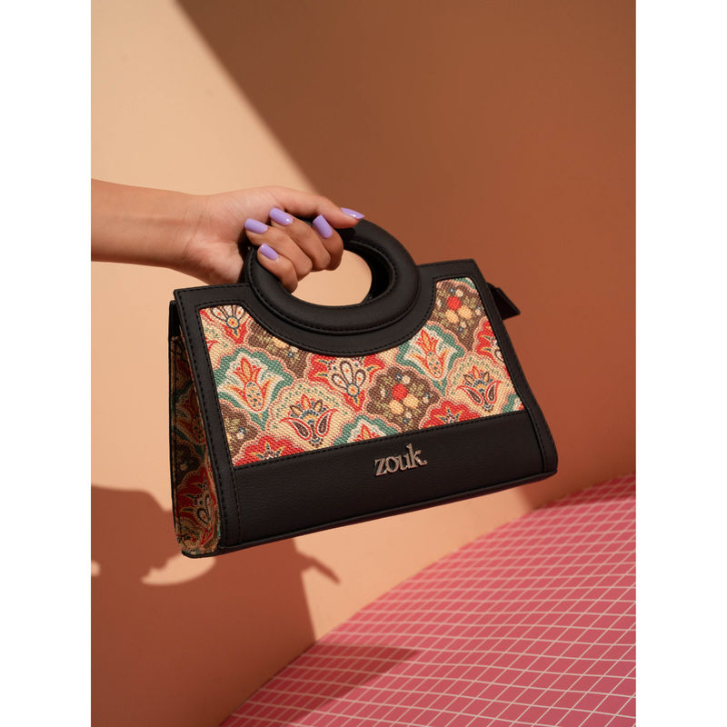 Buy Zouk Women Multi-Color Lattice Lace Zoe Sling Bag Online