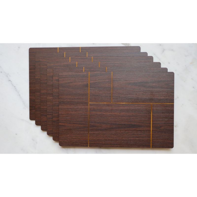 Buy Chrysante Geometric Wooden Table Mat (Set Of 6) Online