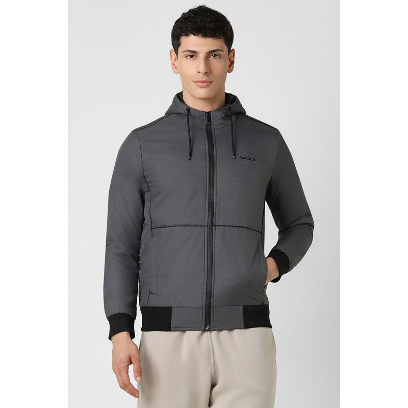 Buy Van Heusen Men Grey Solid Casual Jacket Online