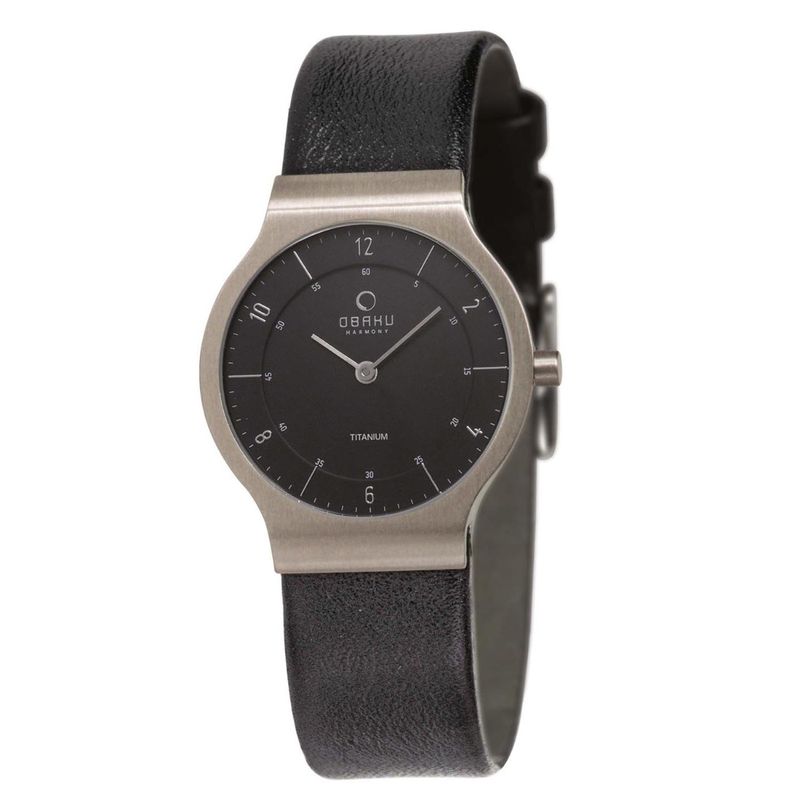 Buy Obaku Flat Titanium Quartz Black Round Dial Womens Watch ...