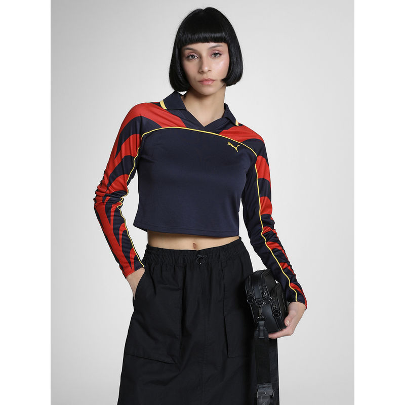 Buy Puma Blue Road To Unity Women's Slim Fit Football Jersey Crop T ...
