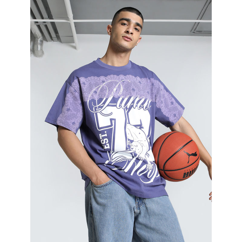 Buy Puma Lavender Lace Em Up Oversized Basketball T-Shirt Online