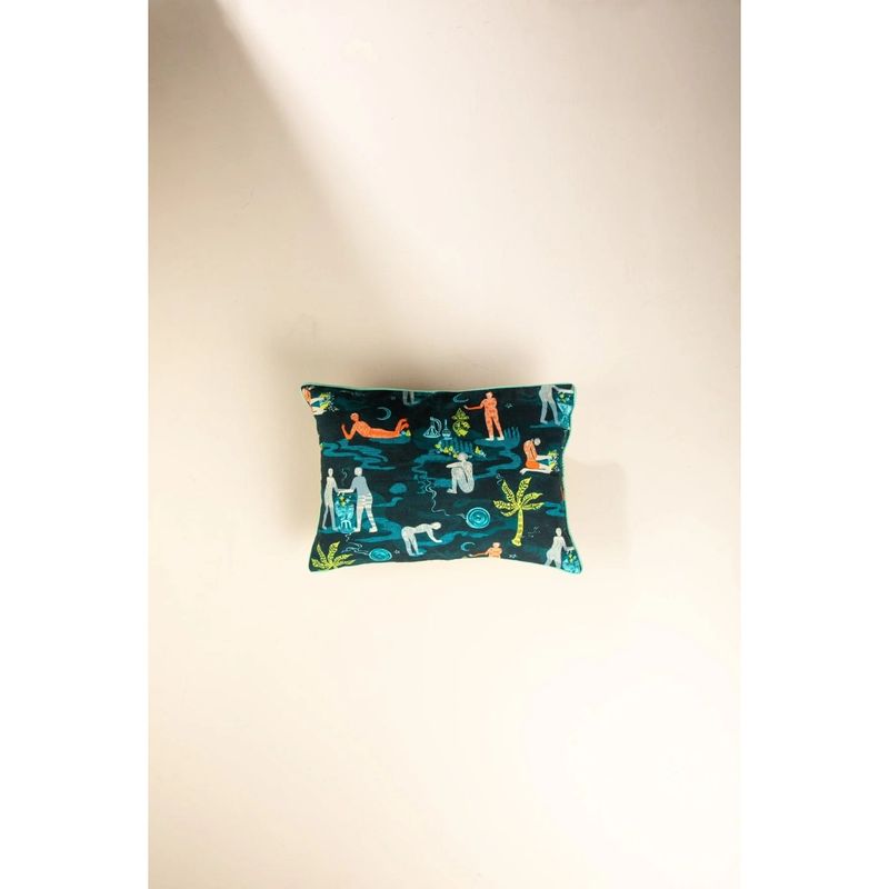 Buy Freedom Tree Fragrant Journey Cotton Lucid Teal Cushion Cover Online