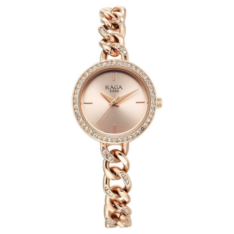 Buy Titan Raga Show Stopper Rose Gold Dial Brass Analog Watch ...