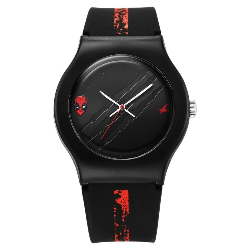 Buy Fastrack Tees Deadpool Black Dial Silicon Analog Watch - 9915PP108 ...