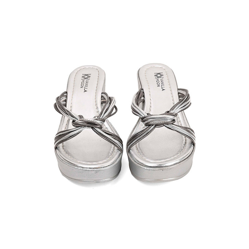 Buy Vanilla Moon Camilla Silver Party Wedges Online