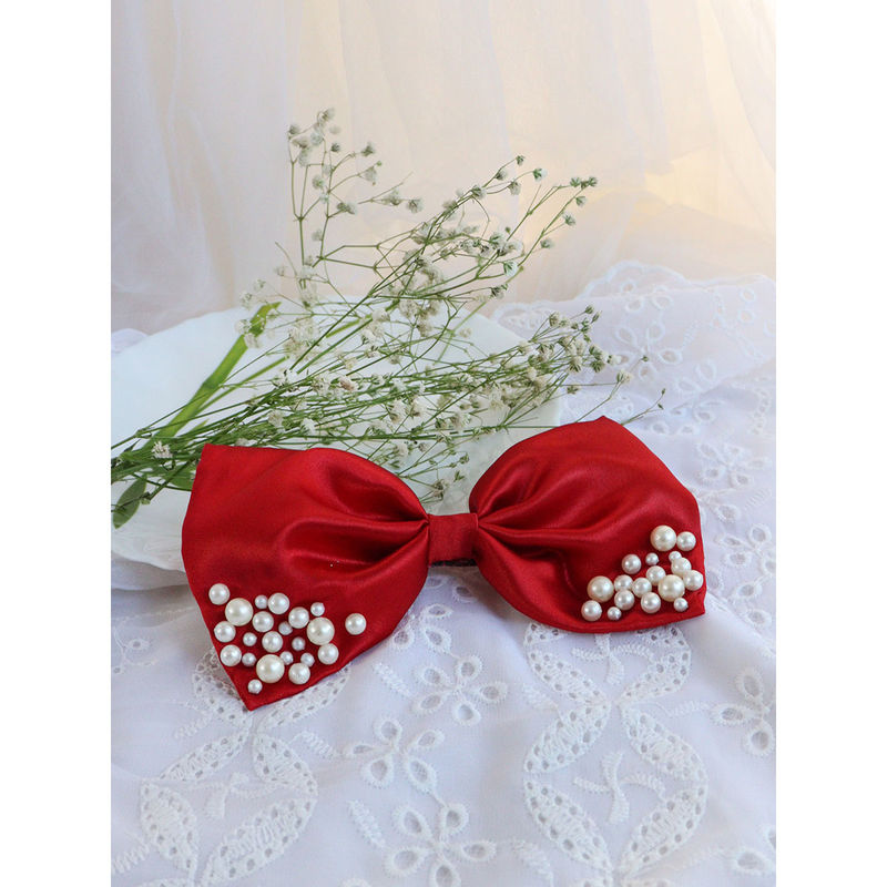 Buy Soho Boho Studio Red-Fairy Pearlish Hair Bow Online
