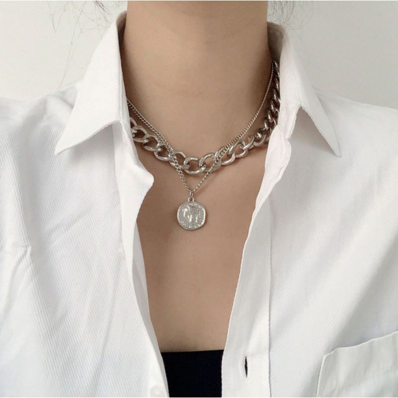 Buy Joker & Witch Nodo Chain Link Silver Layered Necklace For Women Online