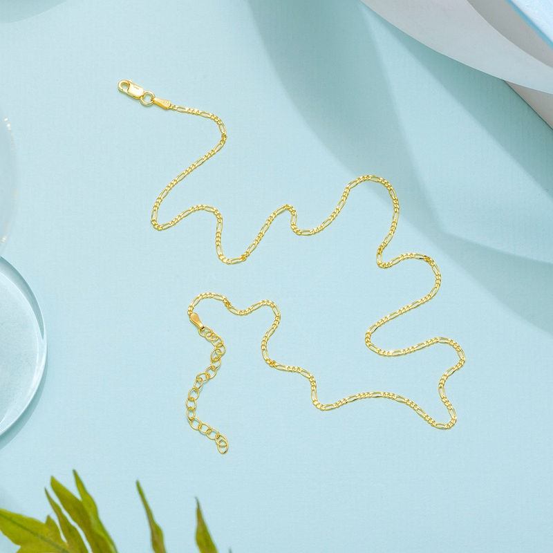 Buy Zavya Gold Plated 925 Sterling Silver Figaro Chain Online