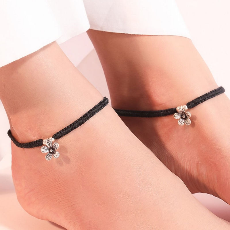 Buy Zavya Pure 925 Sterling Silver Anklets Pair Online