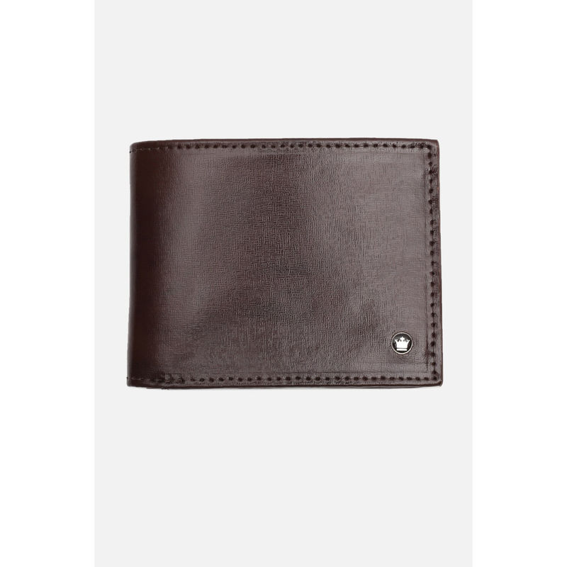 Buy Louis Philippe Men Brown Textured Leather Wallet Online