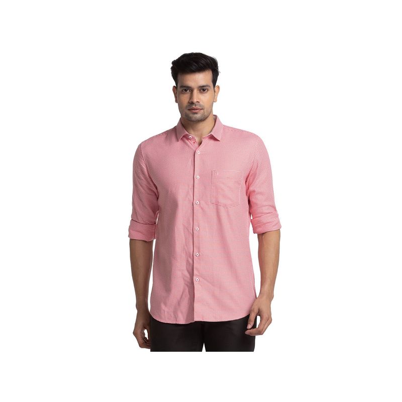 Buy Raymond Contemporary Fit Self Design Red Shirt Online