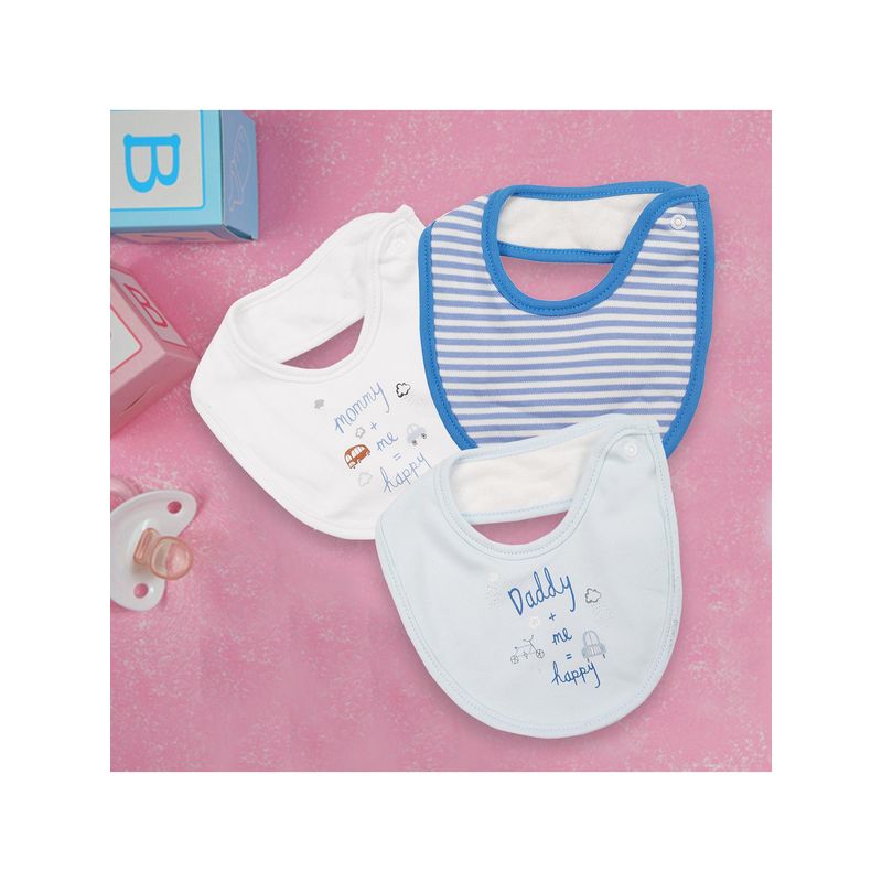 Baby Moo Happy Mommy Daddy Blue 3 Pack Bibs: Buy Baby Moo Happy Mommy ...