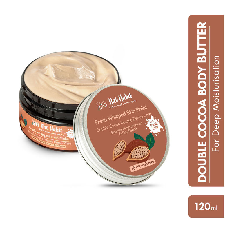 Buy Nat Habit Double Cocoa Whipped Skin Malai Body Butter for Extreme ...