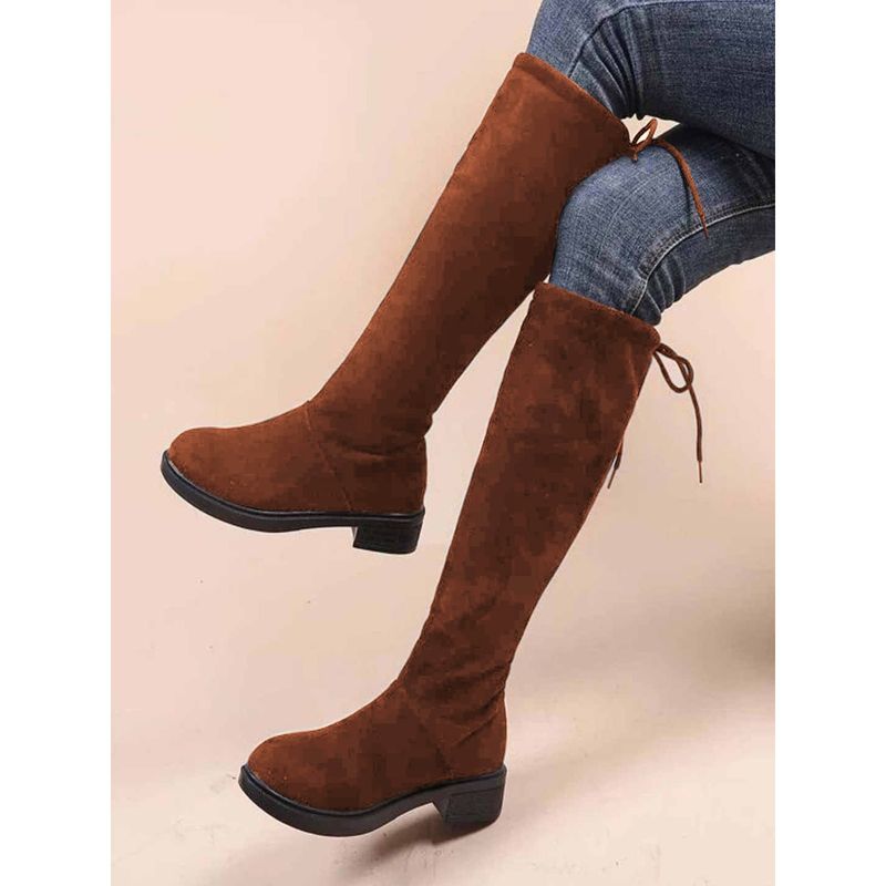 Buy Shoetopia Women Brown Solid Boots Online