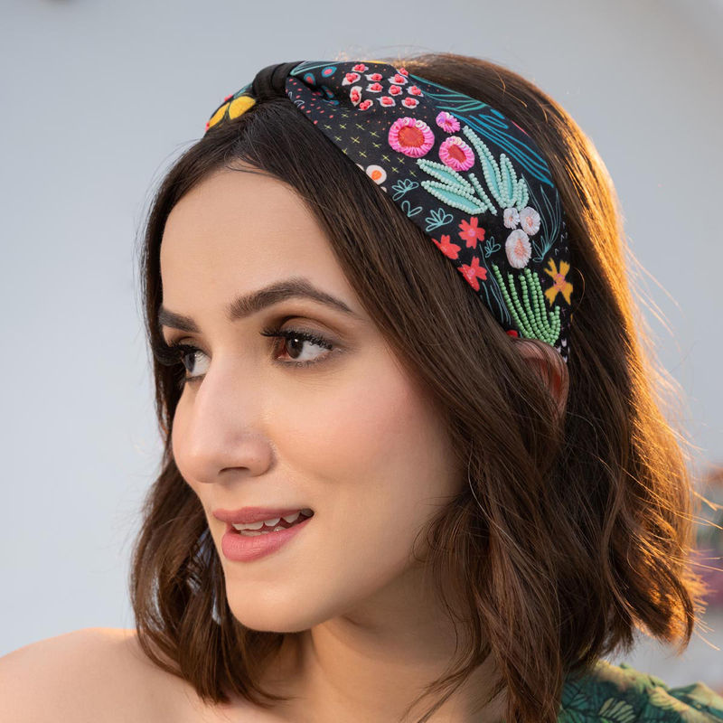 Buy Hair Drama Co. Tropical Knotted Hair Band - Black Online