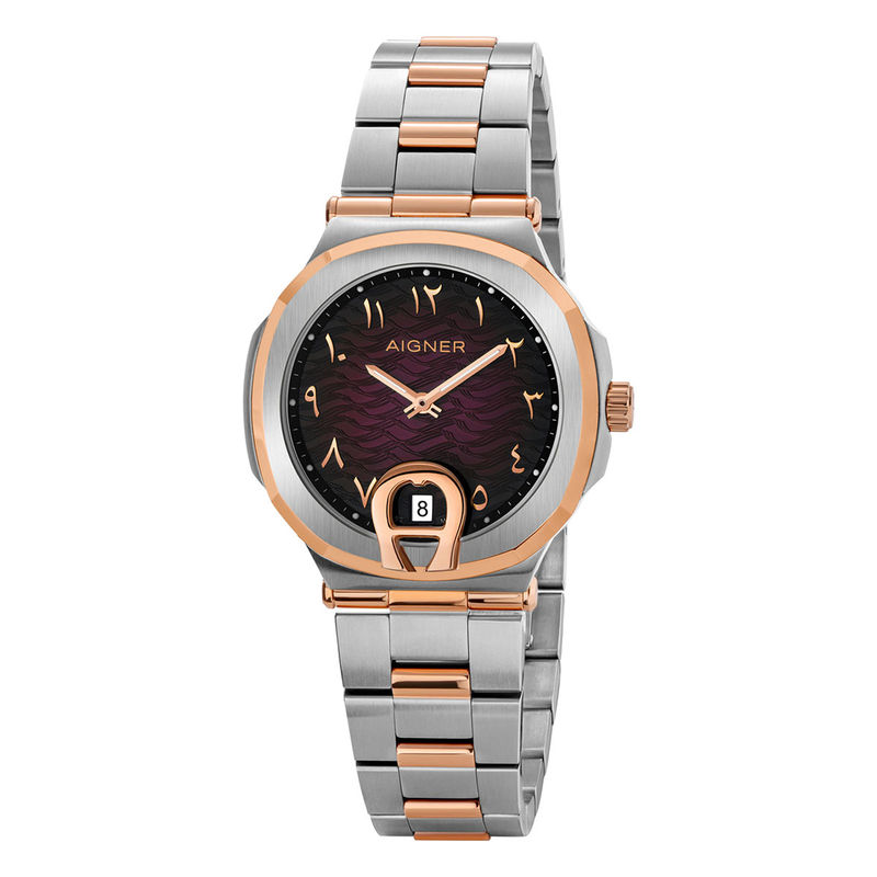 Buy Aigner Taviano Swiss Made Purple MOP Round Dial Womens Watch ...