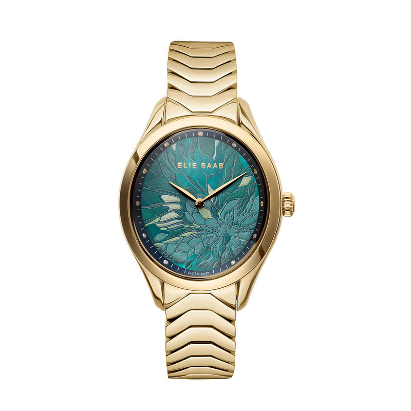 Buy Elie Saab ESME003 Mystere D'Elie Swiss Made Diamond Green Oval Dial ...
