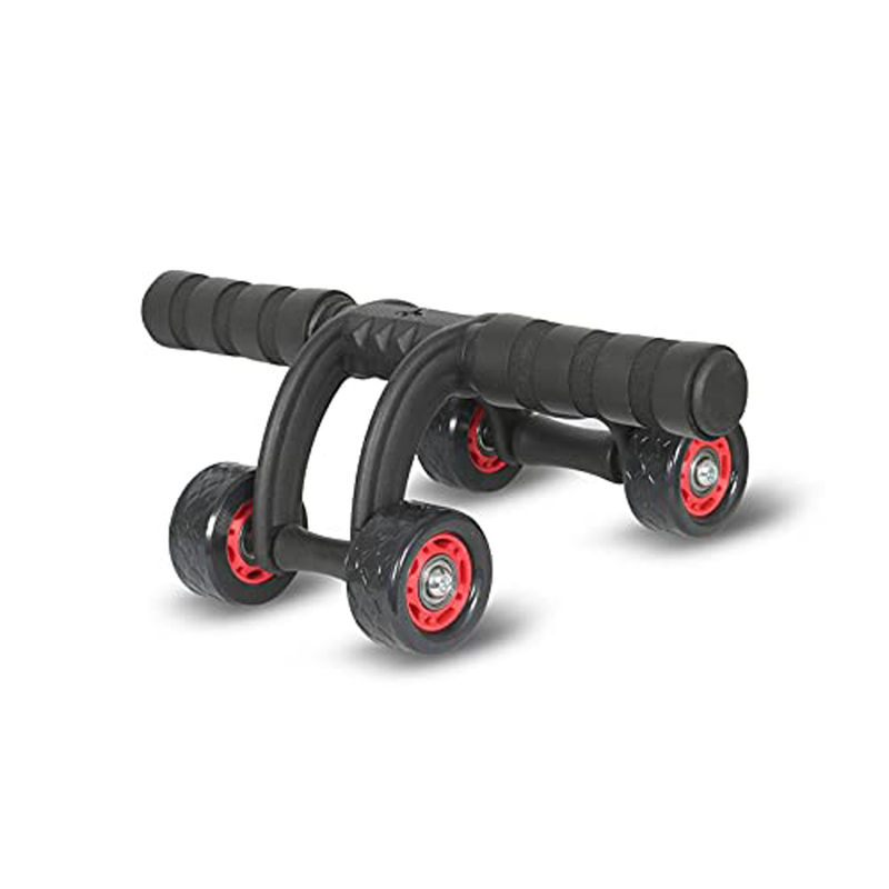 Buy Vector X 4 Wheel Ab Roller with Knee Mat For ABS Exrecise(Black) Online