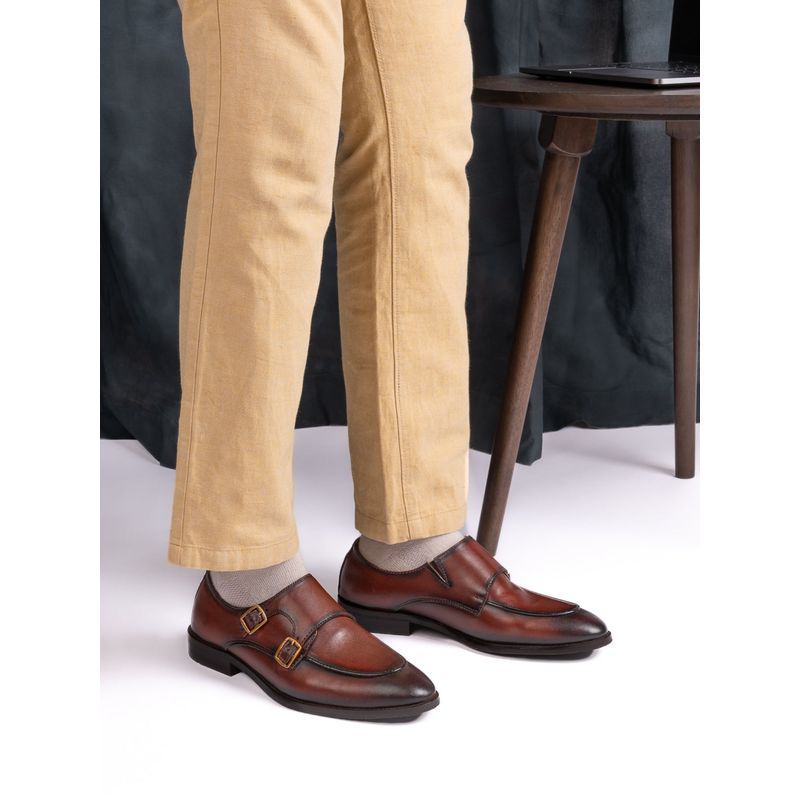 Buy La Botte Men Brown Solid Formal Monk Straps Online