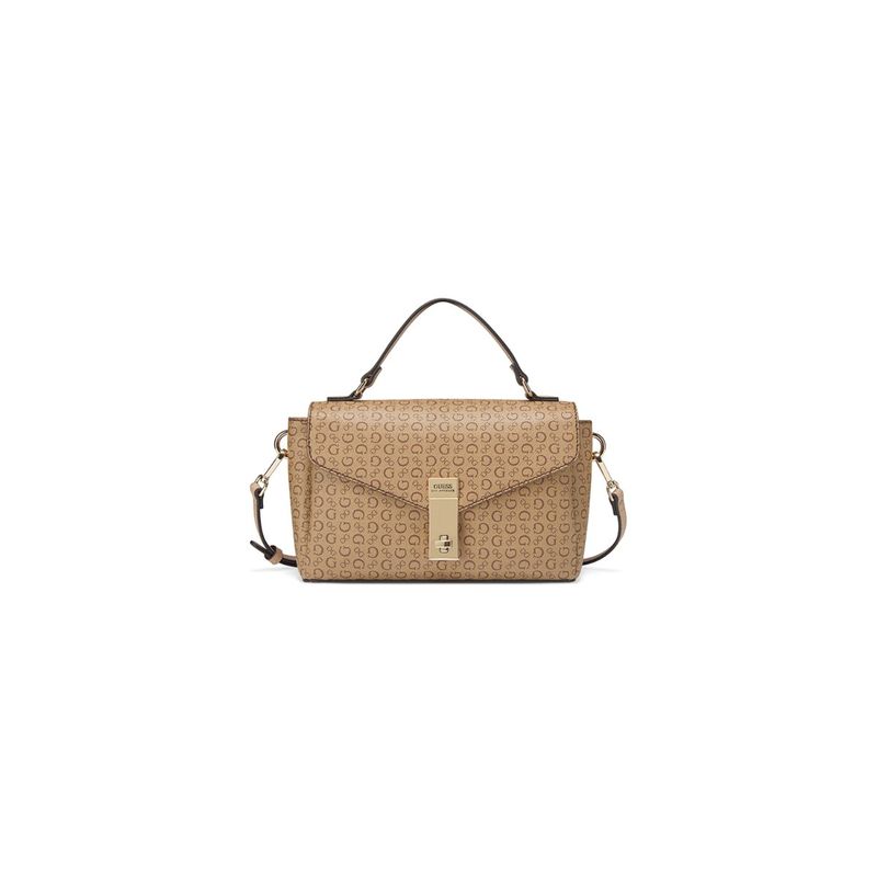 Buy Guess Women Beige Printed Pvc Bethel Top Handle Sling Bag Online