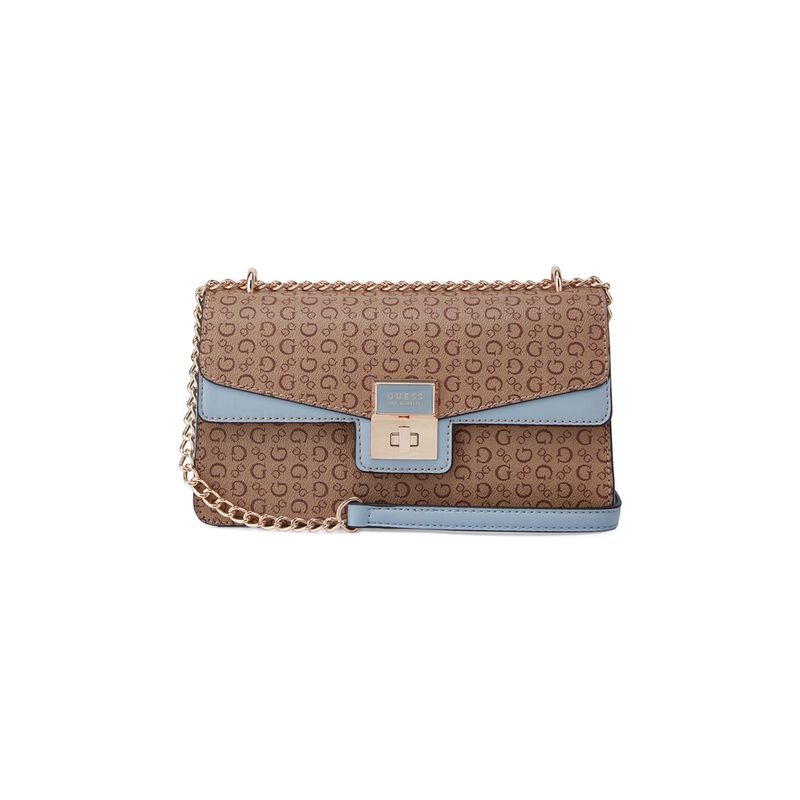 Buy Guess Women Brown Printed Pvc Moonstone Crossbody Flap Bag Online