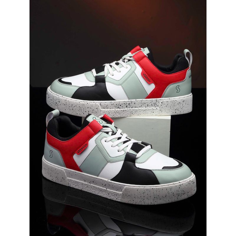 Buy SOLETHREADS Phantom Red Colorblock Women Sneakers Online