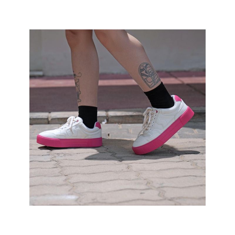 Buy SOLETHREADS Jazz White Solid Women Sneakers Online