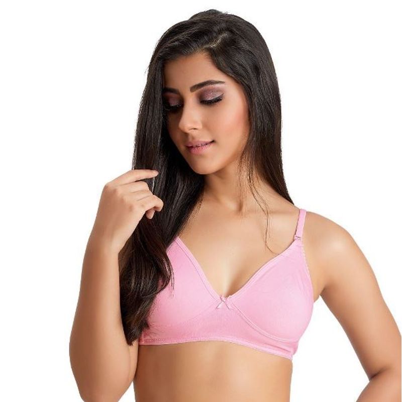 Buy Juliet Dipti Medium Coverage Molded Cup Non-Wired T-shirt Bra - Pink Online
