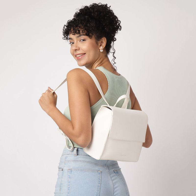 Buy Fastrack Women Solid White Backpack Online