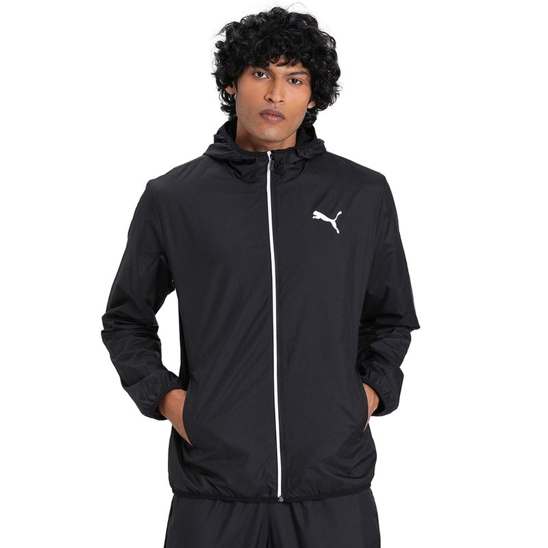 Buy Puma Black Essentials Solid Windbreaker Jacket Online