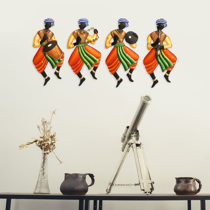 Buy eCraftIndia Multi-Color Tribal Man Playing Different Musical ...