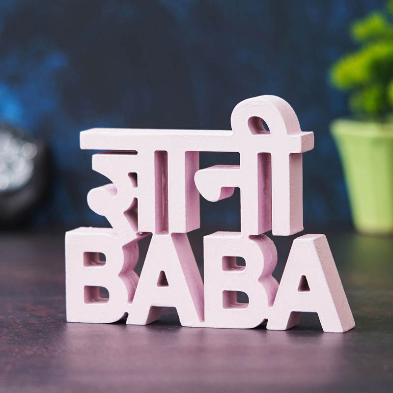 Buy eCraftIndia Pink Handcrafted Gyani Baba Wooden Cutout Decorative ...