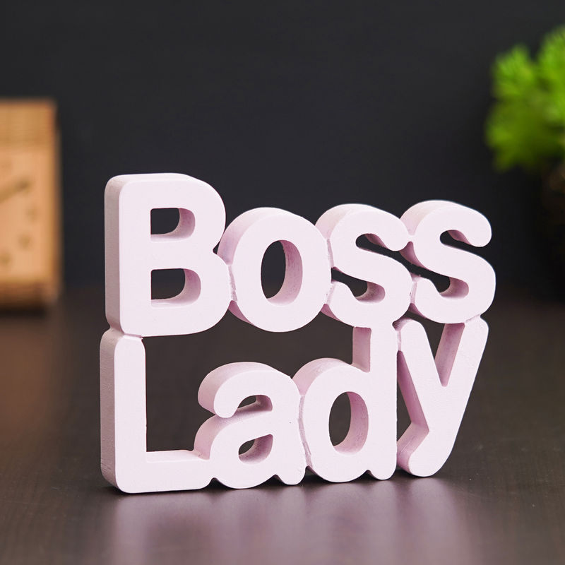 Buy eCraftIndia Pink Boss Lady Wooden Showpiece for Home Decor Living ...