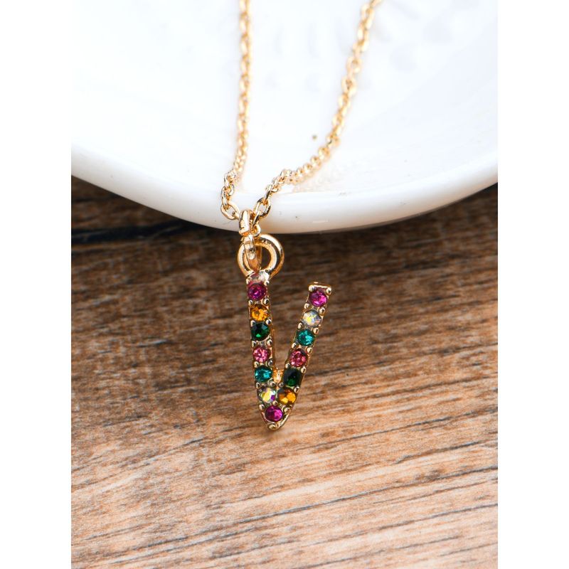 Buy Accessorize London Womens Crystal Initial Necklace Online