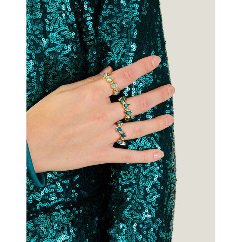 Buy Accessorize London Womens Crystal Stacking Rings (Set of 3) Online