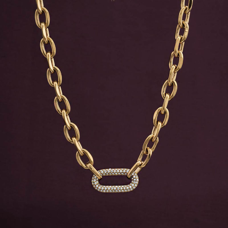 Buy Palmonas Women Sparkle Link Stone Chain Necklace Online