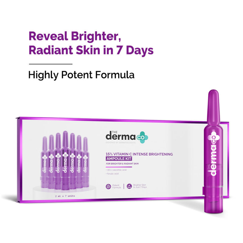 Buy The Derma Co 15% Vitamin C Intense Brightening Ampoule Serum Kit ...