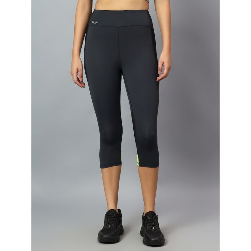 Buy Fitkin Women Colorblock Mesh Detail Tight Online