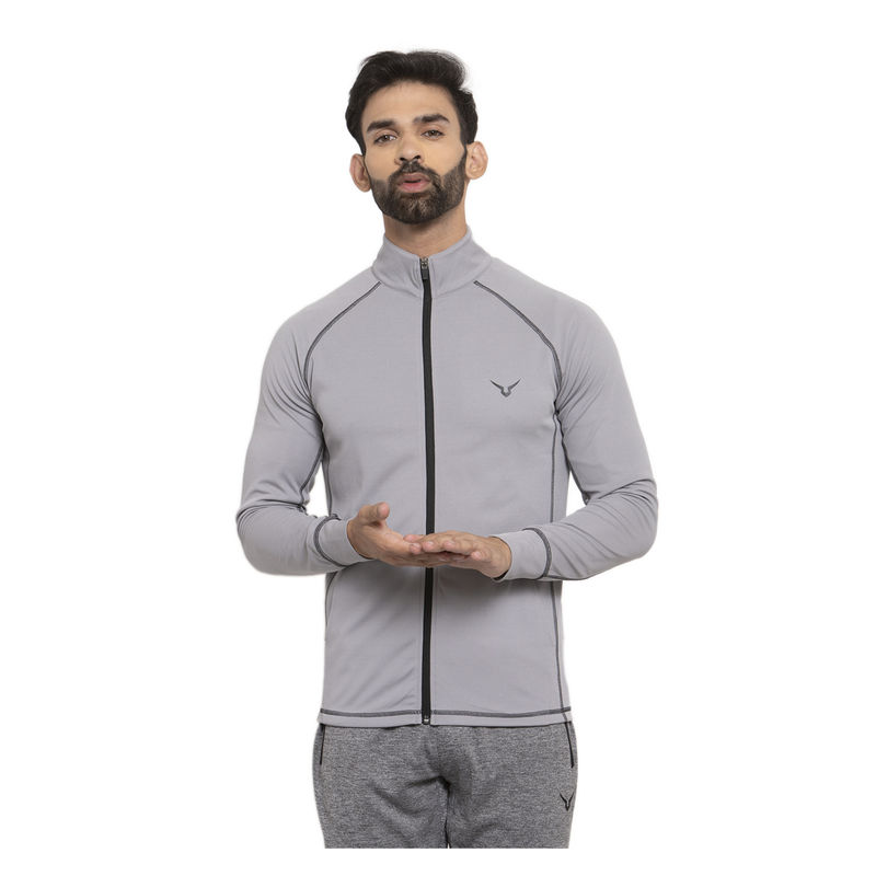 Buy INVINCIBLE Grey Mens Contrast Line Jacket Online